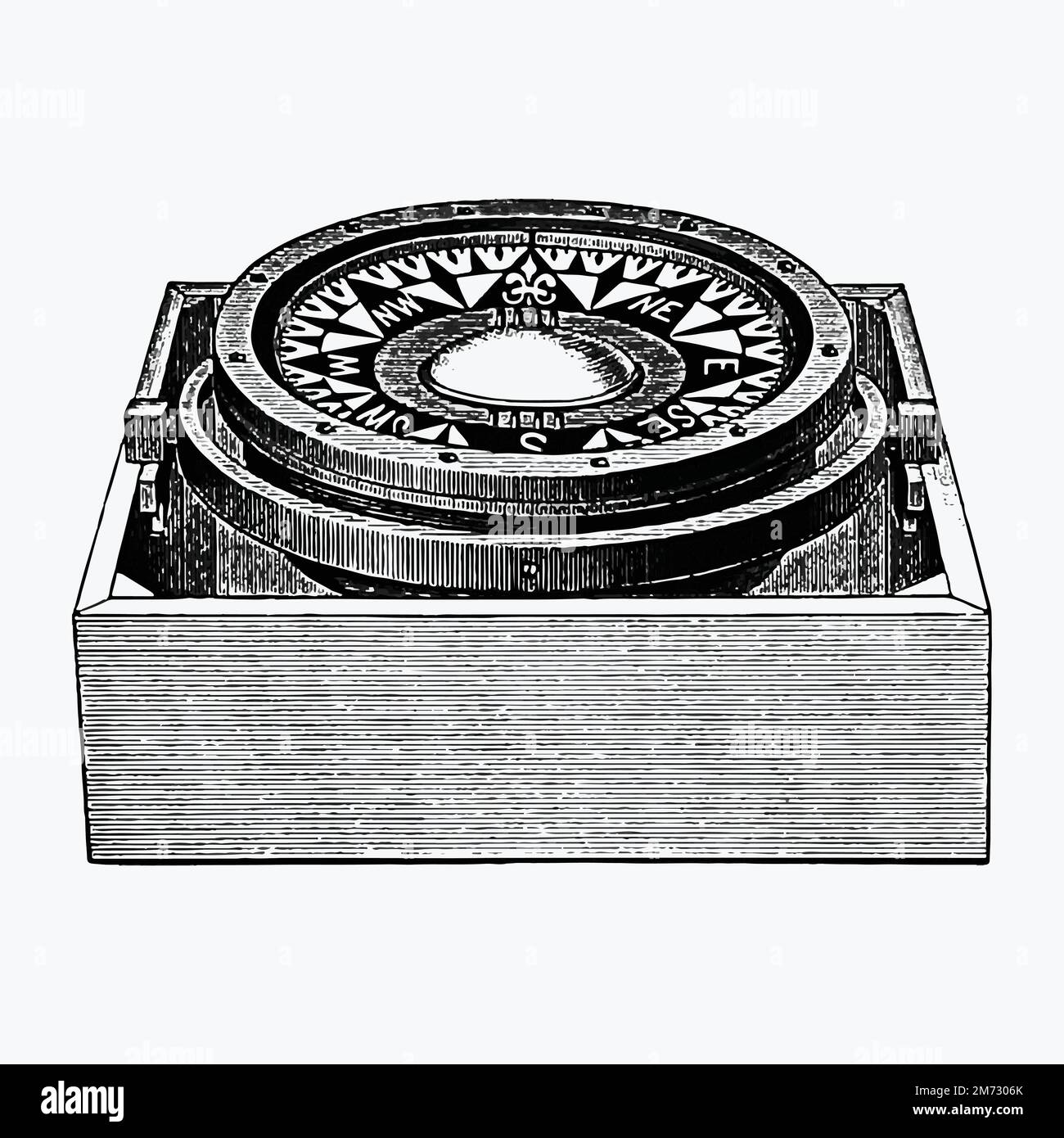 Antique navigation compass marine Stock Vector Images - Alamy