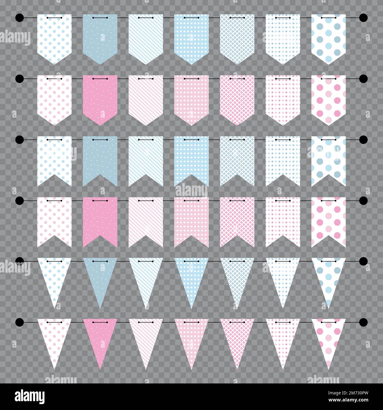 Blank banner. Bunting or swag templates. Holiday flag garland ...