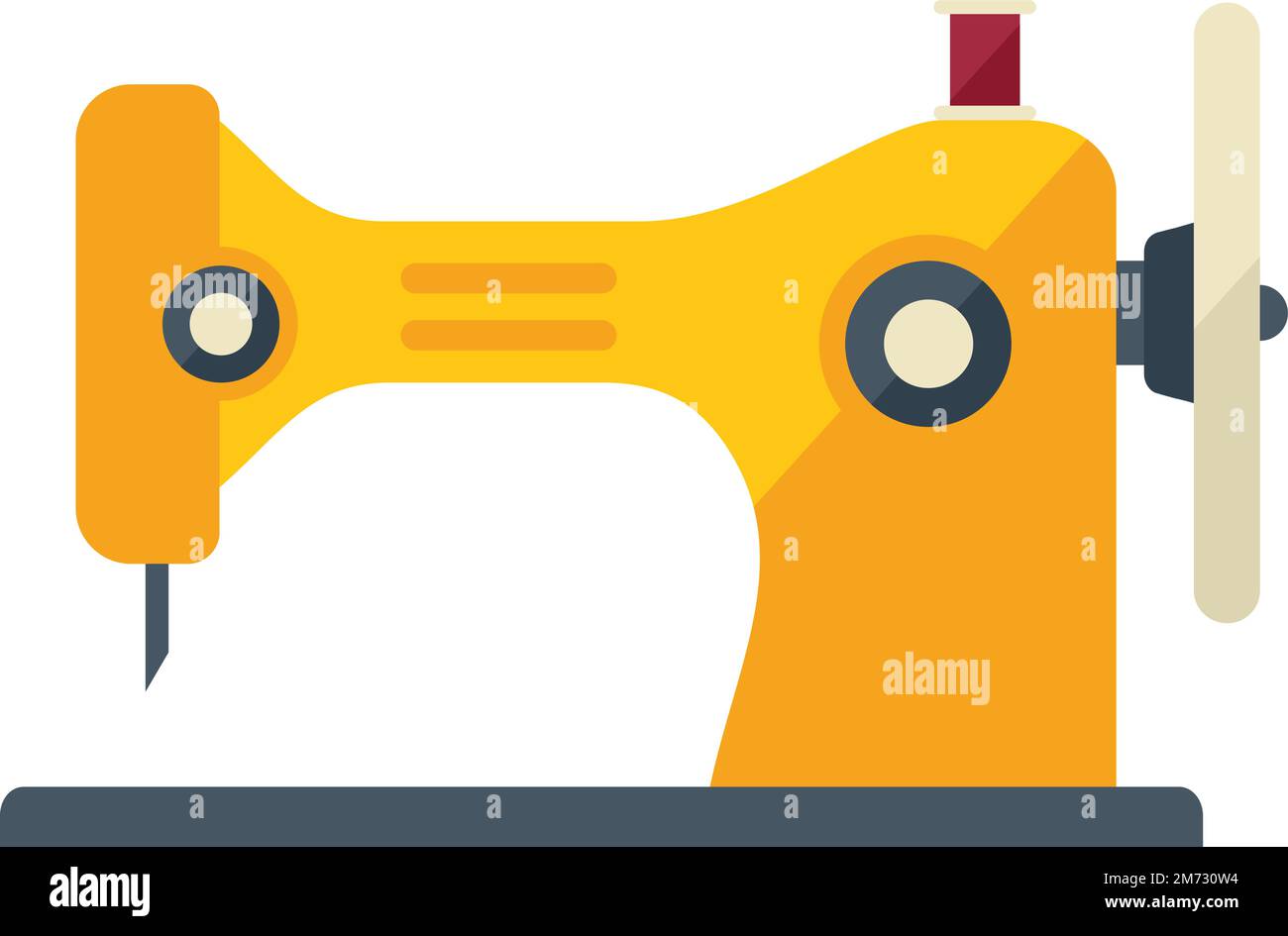 Sew repair machine icon flat vector. Clothing cleaning. Manufacture ...