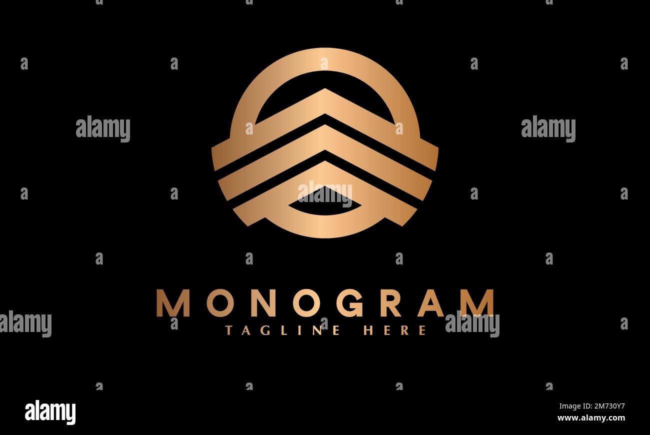 Circle shaped construction logo vector monogram template Stock Vector ...