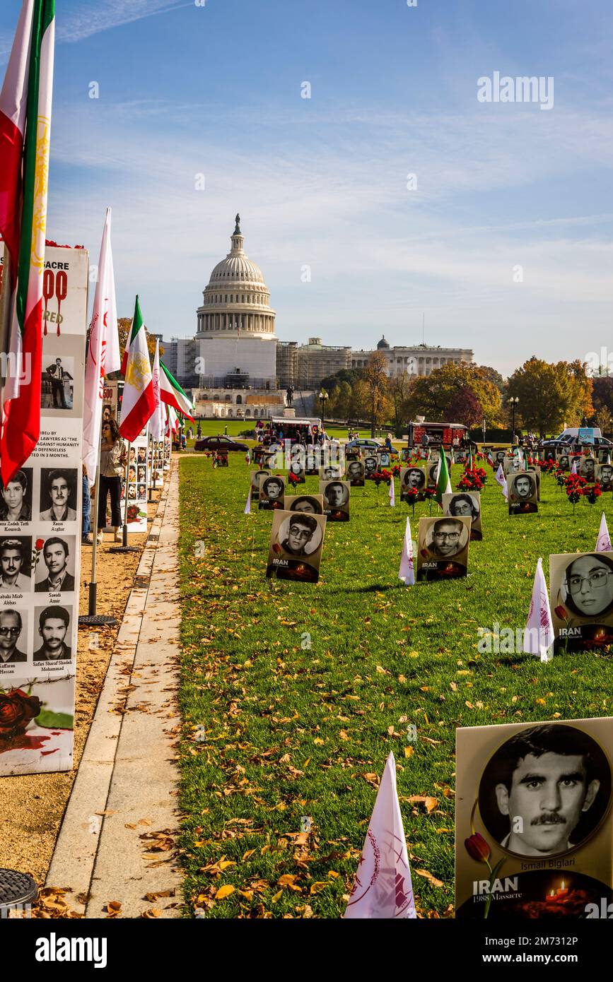Honouring those Fallen for Iran Freedom, photographs of victims on the ...