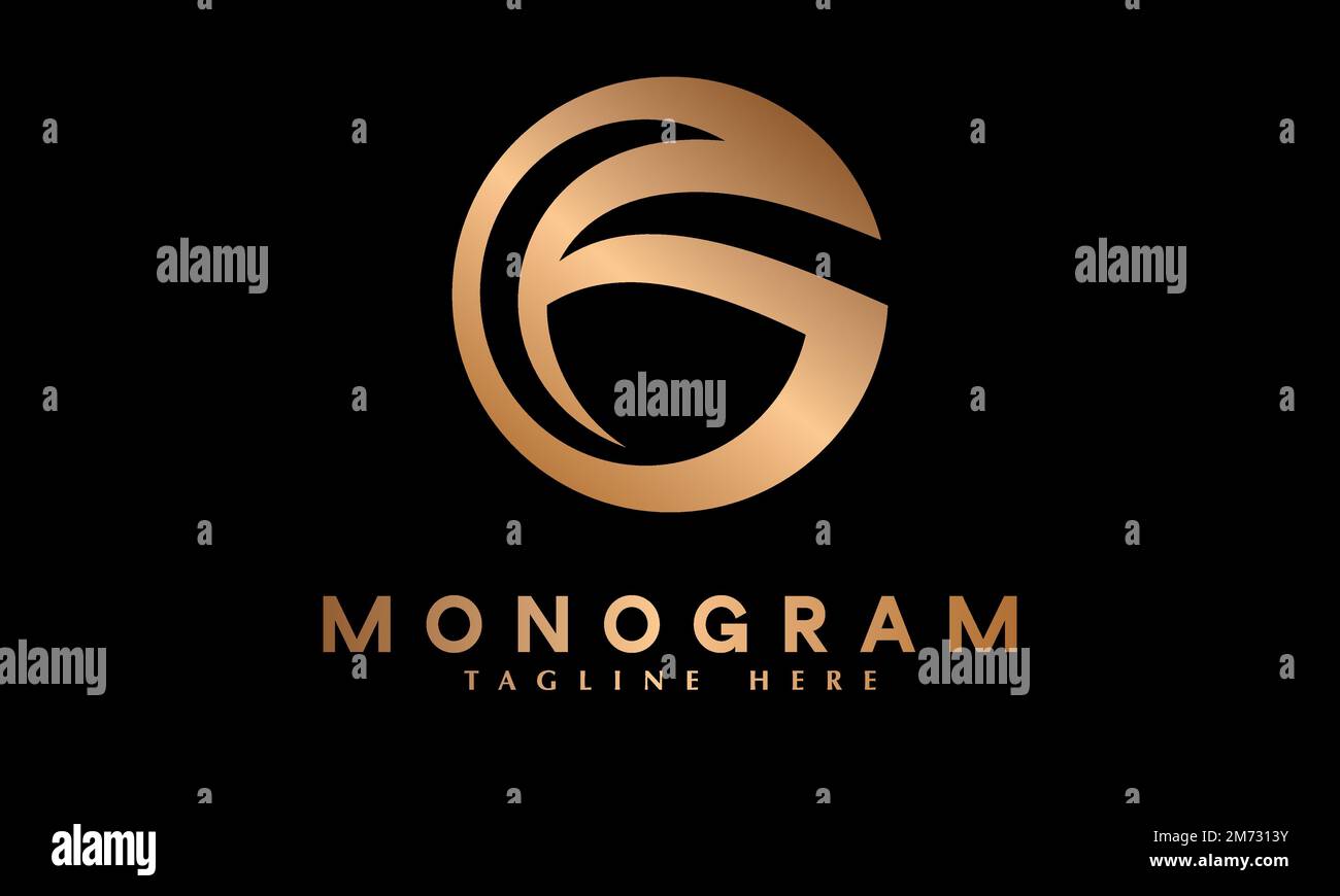 Circle shaped company logo vector monogram template Stock Vector Image ...