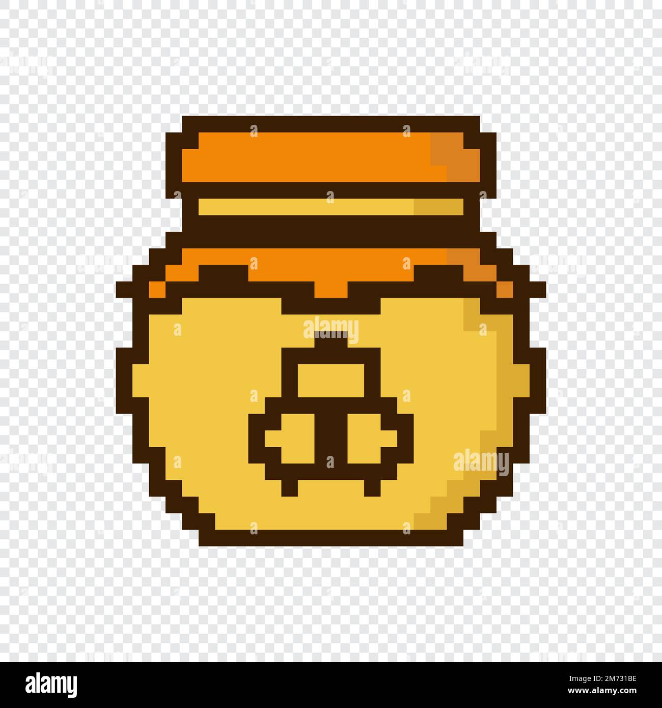 Pixel honey jar. Cute pixel honey jar. 8 bit pixel honey jar image. Old ...