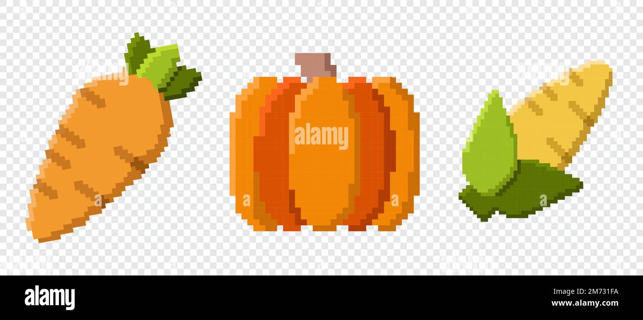 Pixel art icon. Pixel art vegetables icon. Cute pixel vegetables. 8 bit ...