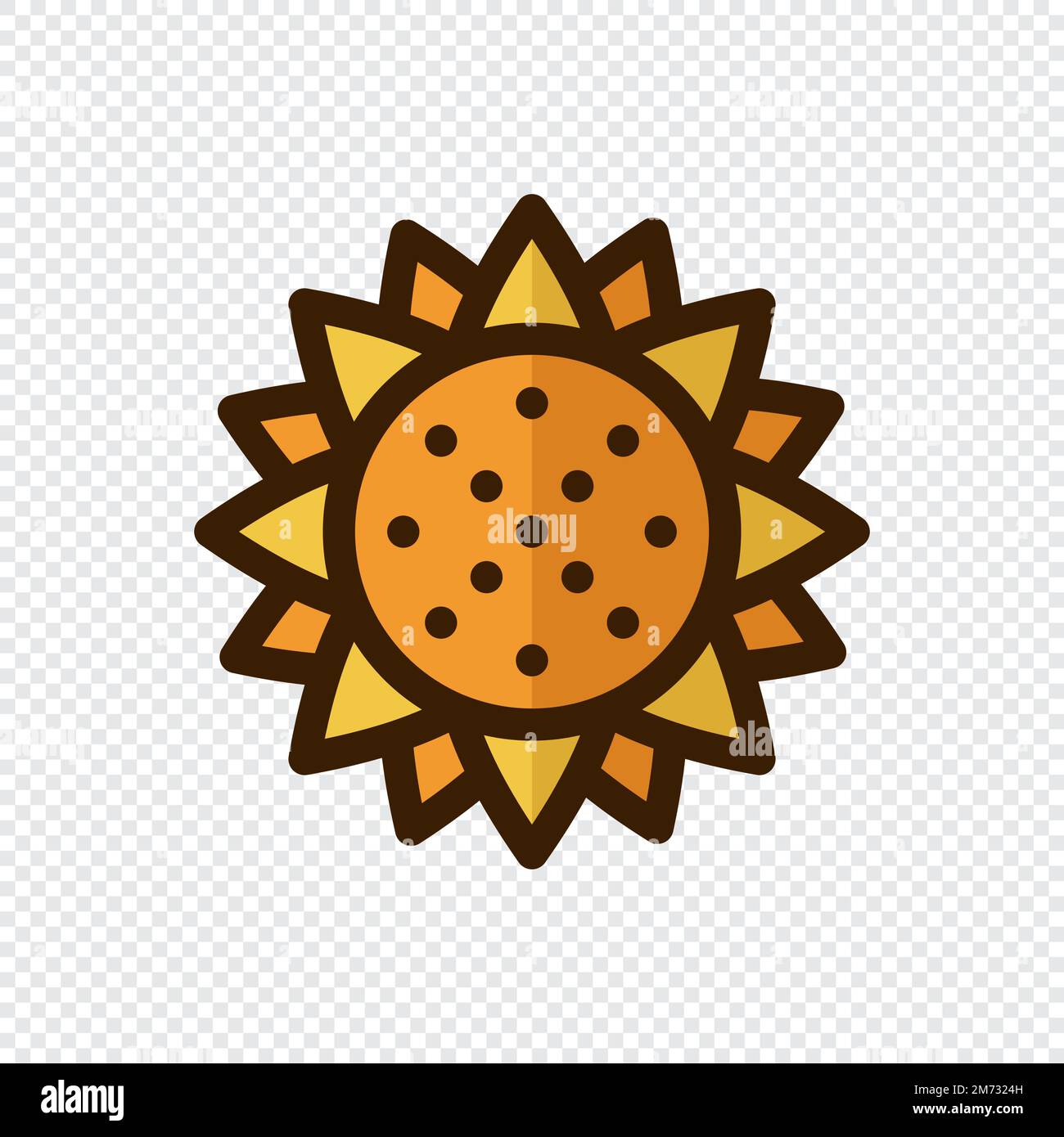 Sunflower vector icon. Creative geometric sunflower logo design. Linear ...
