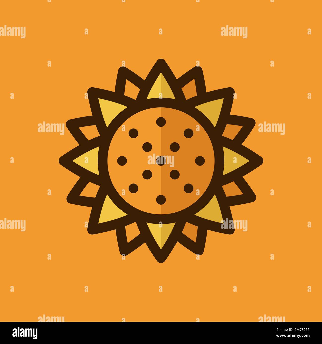 Sunflower vector icon. Creative geometric sunflower logo design. Linear ...