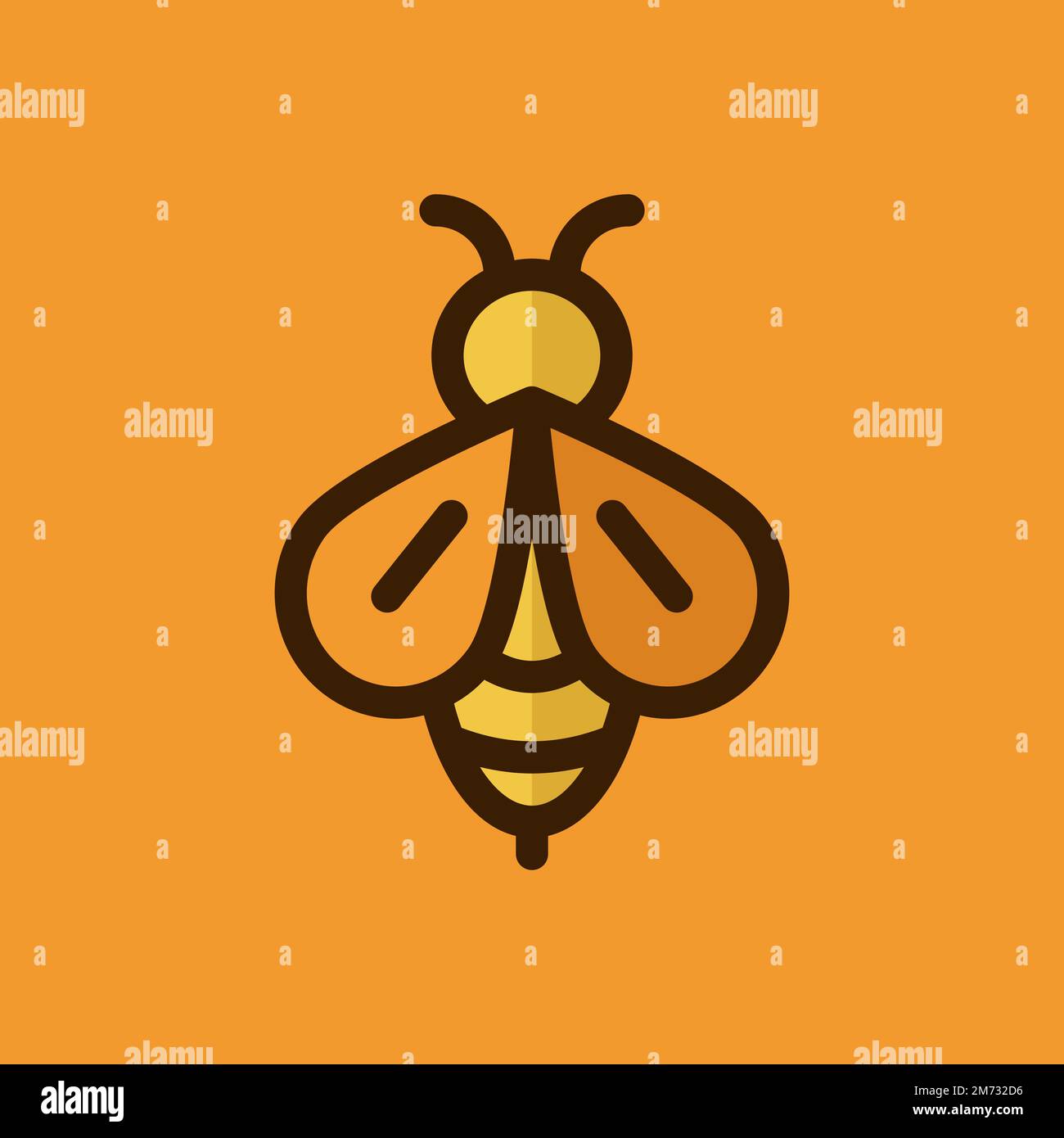 Honey bee vector icon. Creative geometric bee logo design. Linear bee ...