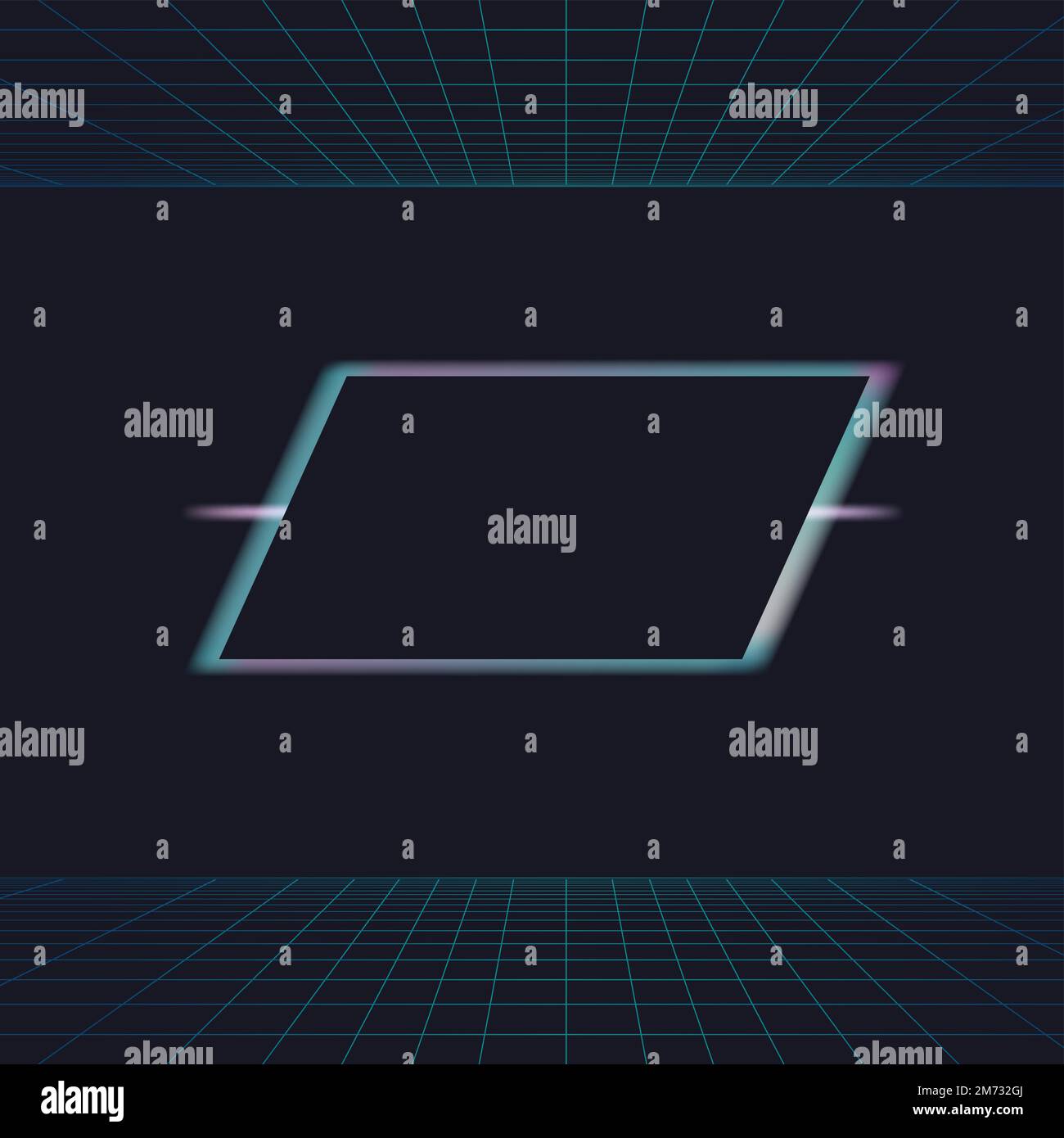 Retro neon rectangle badge vector Stock Vector Image & Art - Alamy