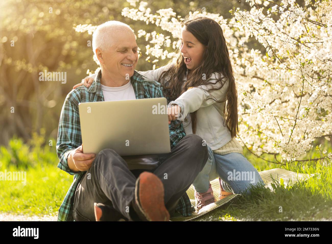 Senior man farmer in flowering hi-res stock photography and images - Alamy
