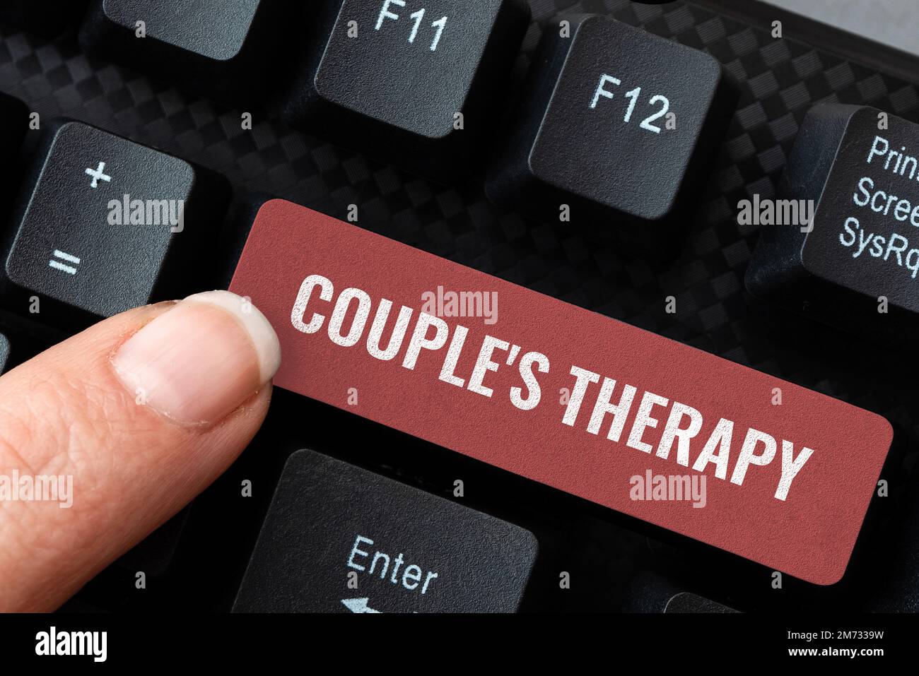 Sign displaying Couple's Therapy. Concept meaning treat relationship ...