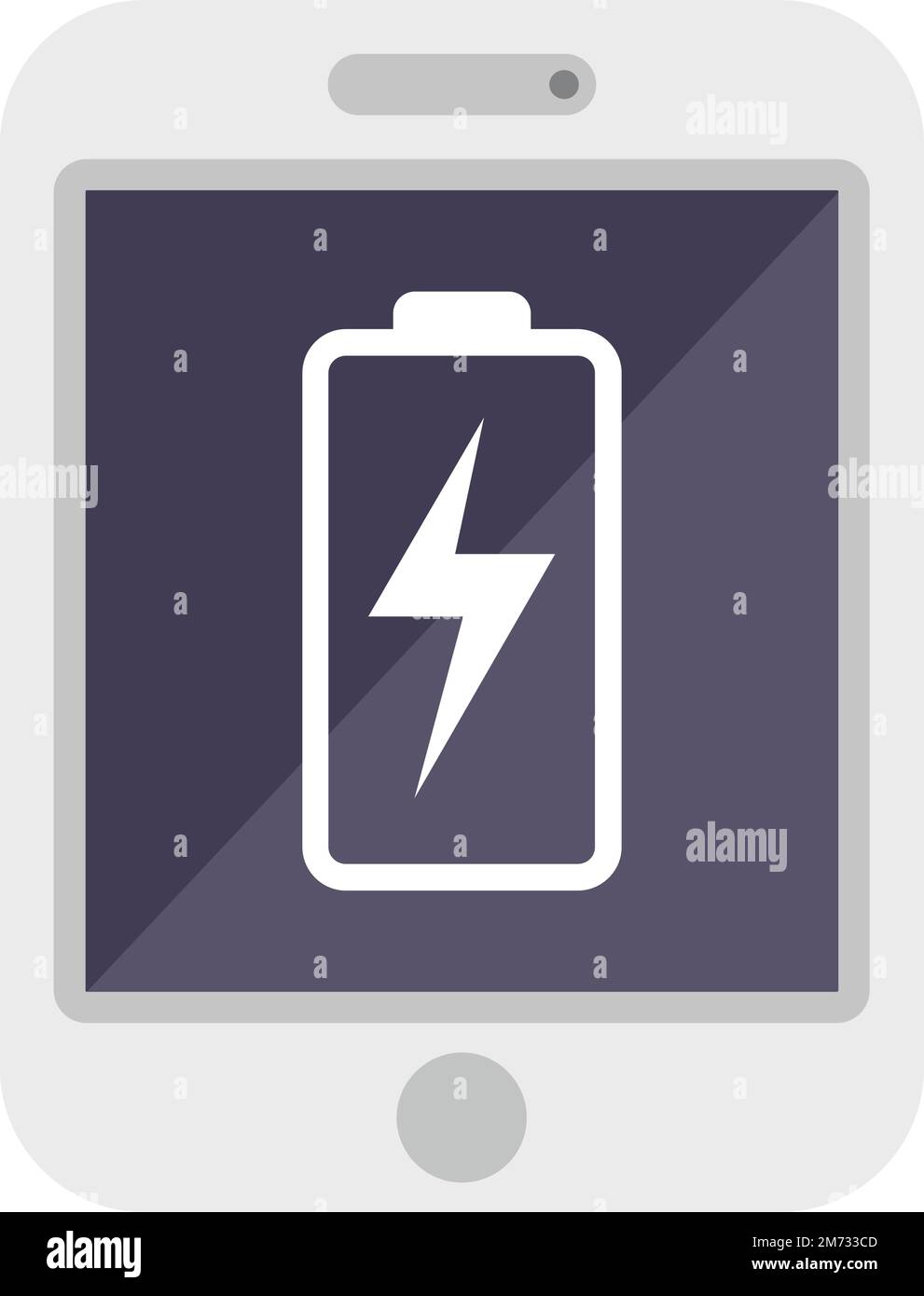 Tablet battery broken icon flat vector. Service screen. Electronic ...