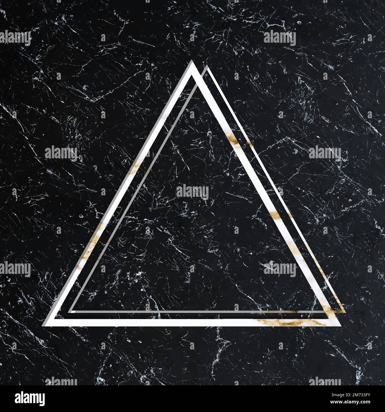 Triangle frame on black marble textured background vector Stock Vector ...