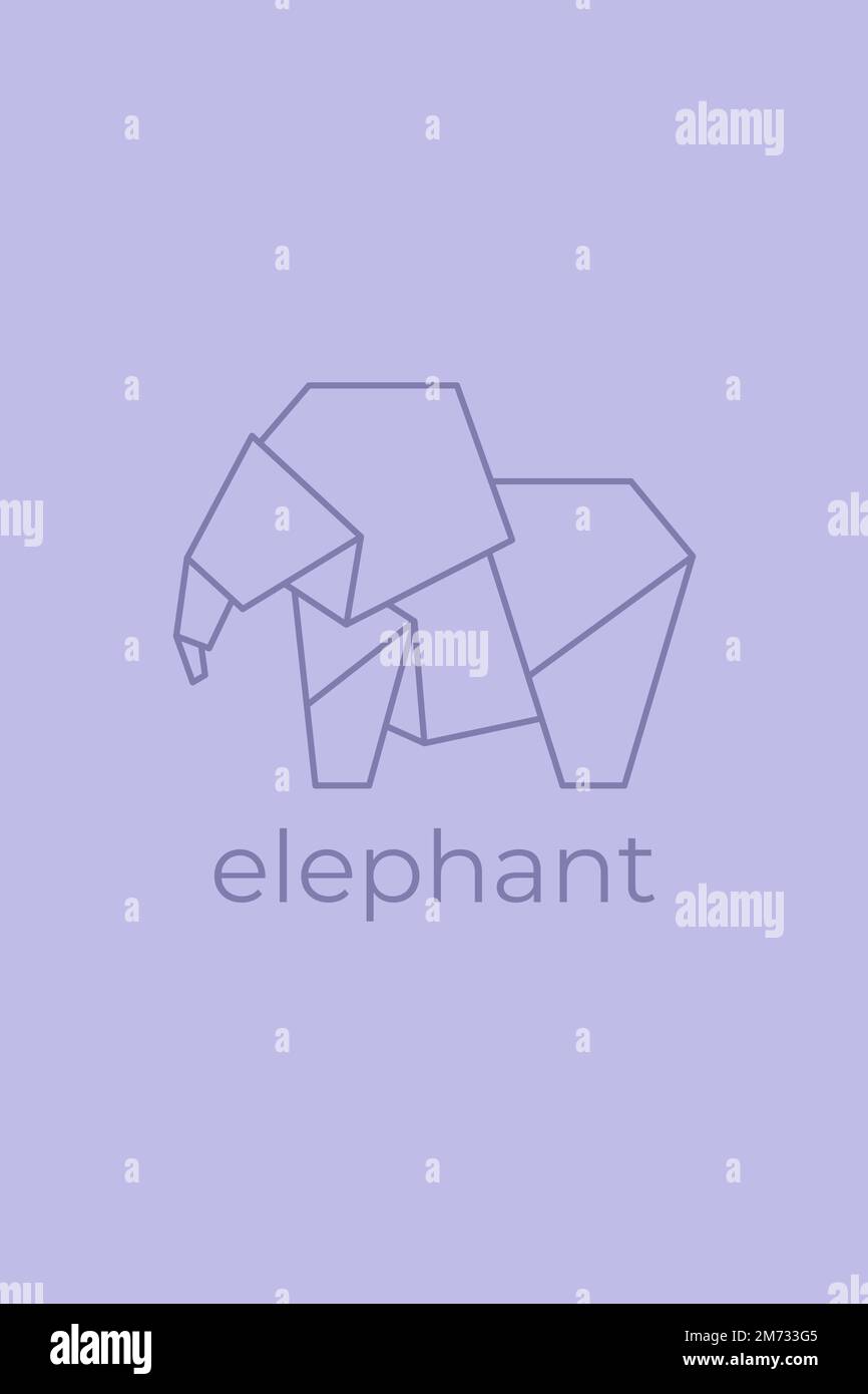 Elephant Origami Logo Origami Logo Design Vector & Photo (Free Trial)