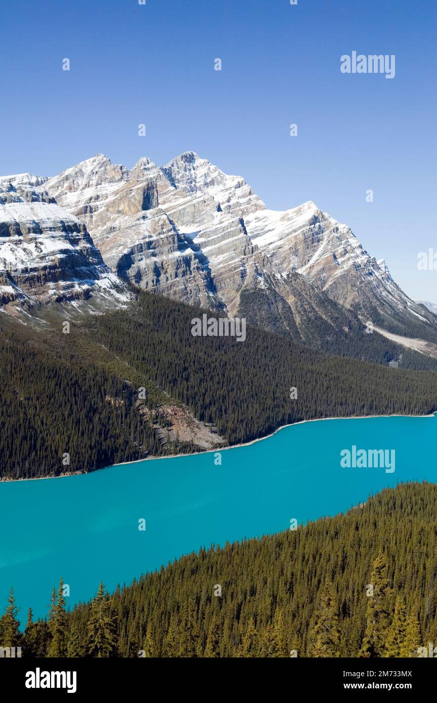 Peyto Lake is a glacier-fed lake in Banff National Park in the Canadian ...
