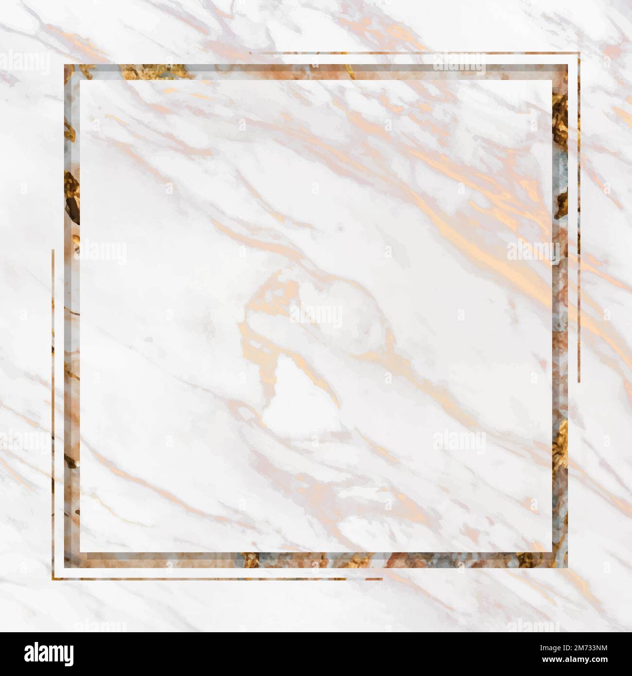 Square frame on white marble textured background vector Stock Vector ...