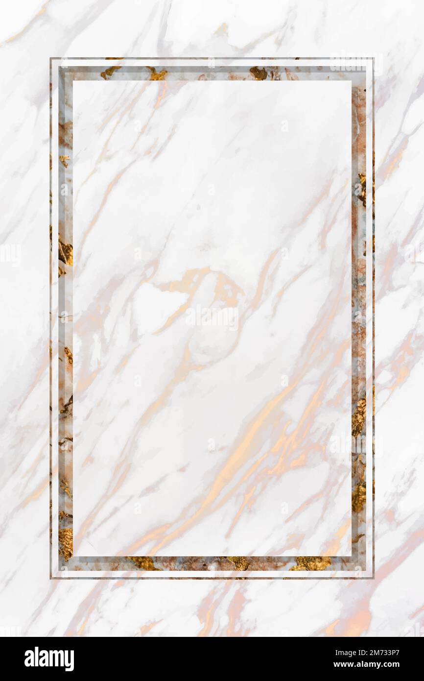 Rectangle frame on white marble textured background vector Stock Vector ...