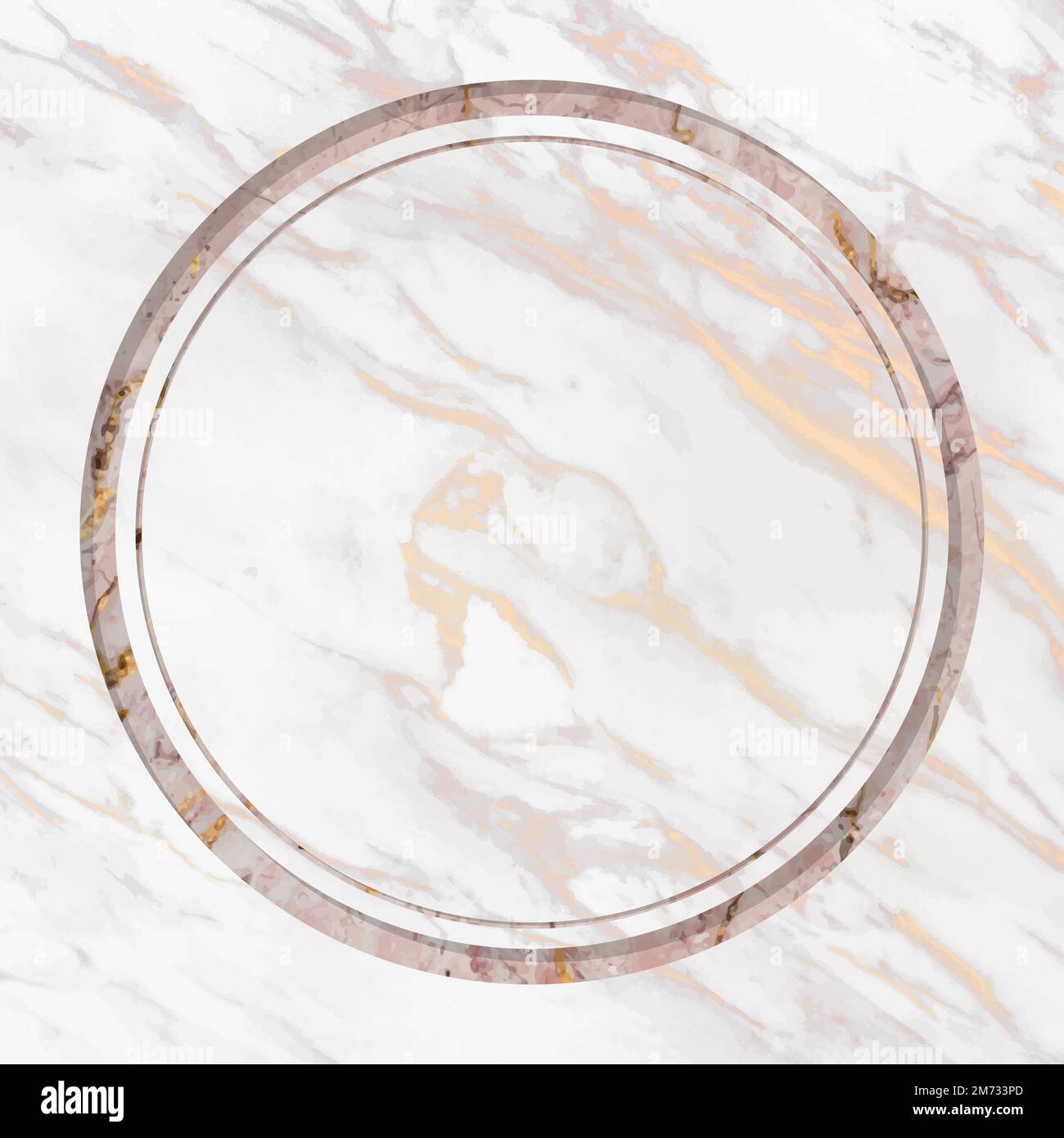 Round frame on white marble textured background vector Stock Vector ...
