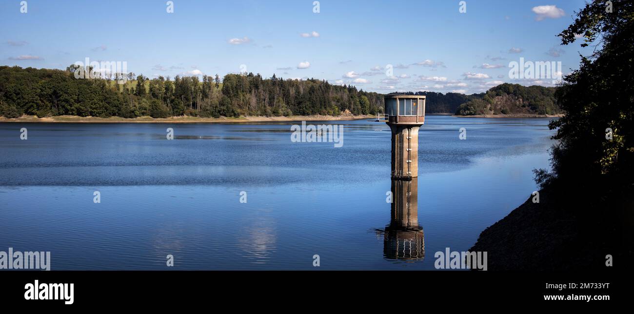 the german wahnbach drinking water dam in summer panorama Stock Photo ...