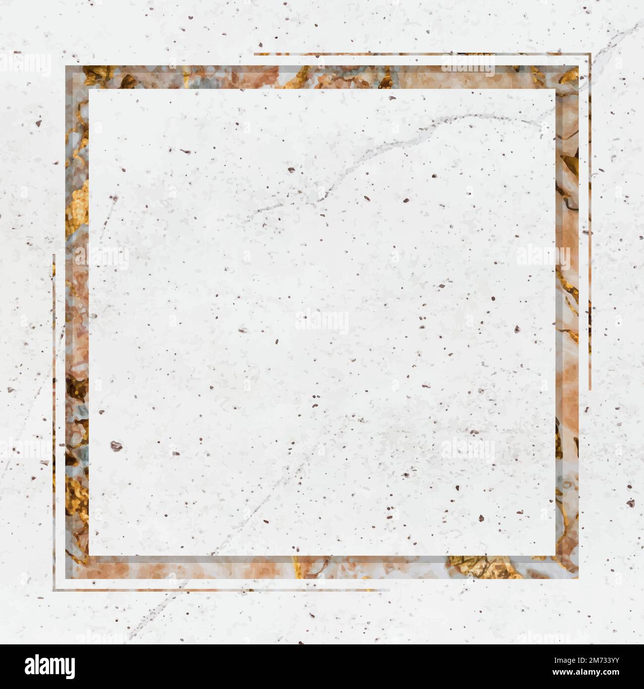 Square frame on white marble textured background vector Stock Vector ...