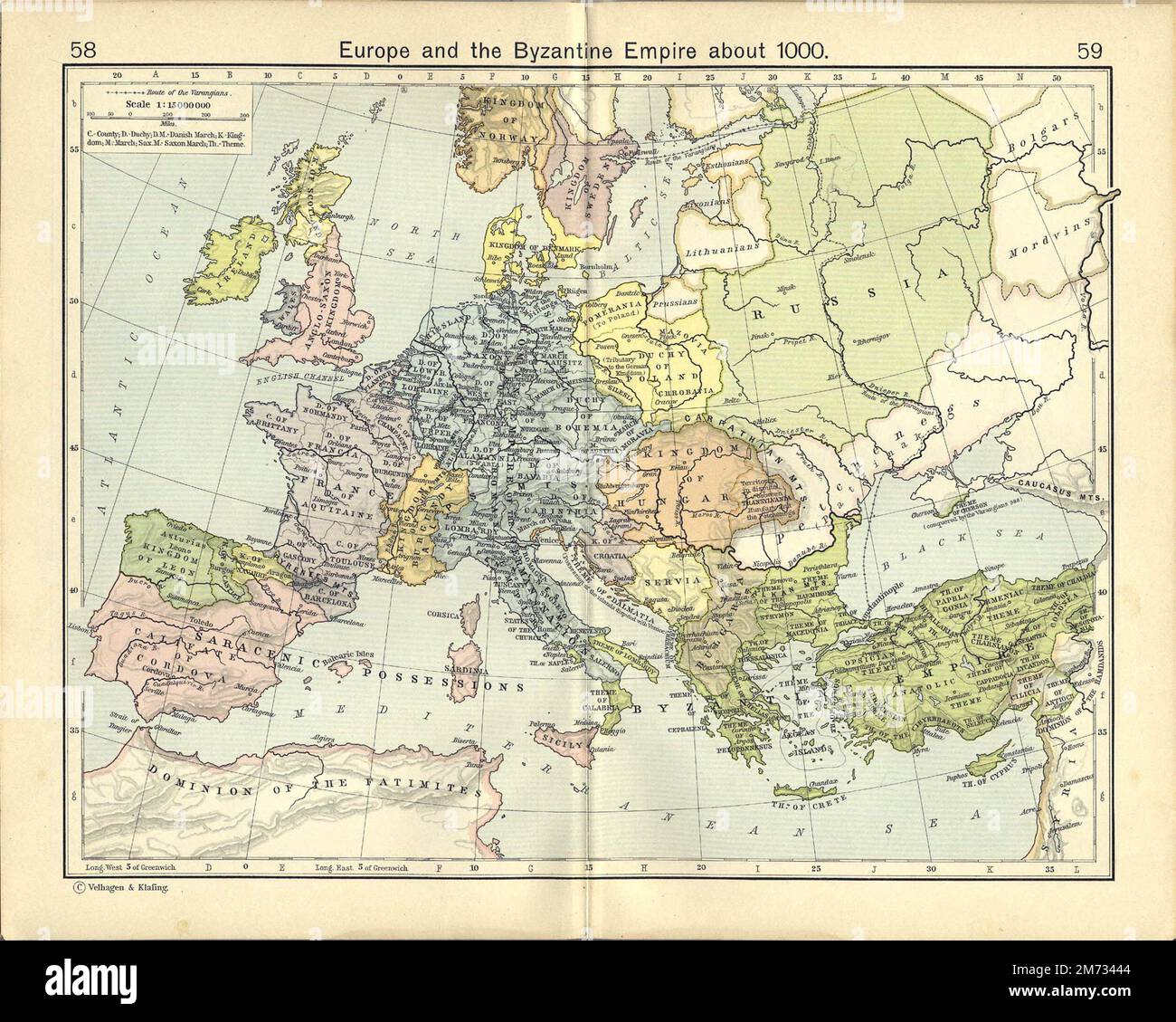 Map of Rusʹ in Europe in 1000 (1911 Stock Photo - Alamy
