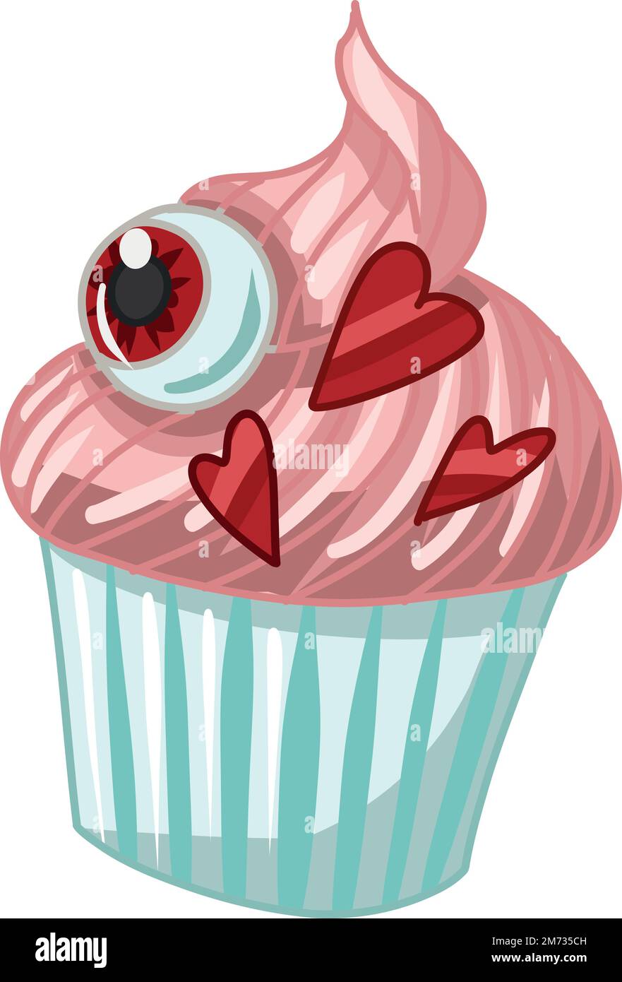 scary cupcake with an eye, Creepy Valentine clipart, Spooky Valentine ...