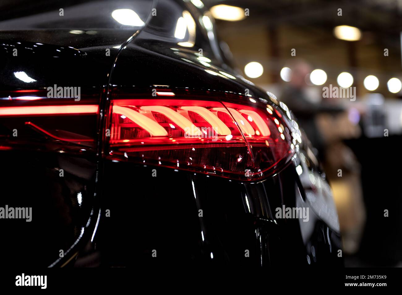 Modern backlights of the car. The headlight of modern prestigious car ...