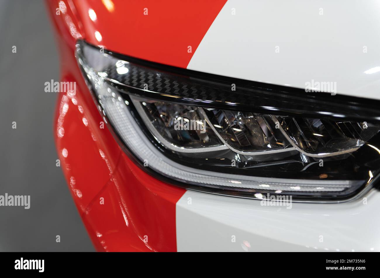 Modern backlights of the car. The headlight of modern prestigious car ...