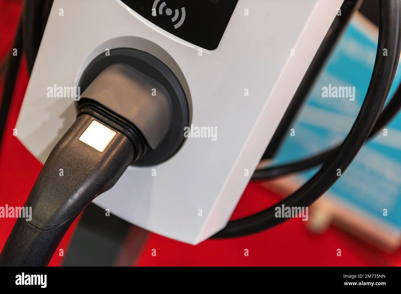 Electric car charging station close up Stock Photo - Alamy