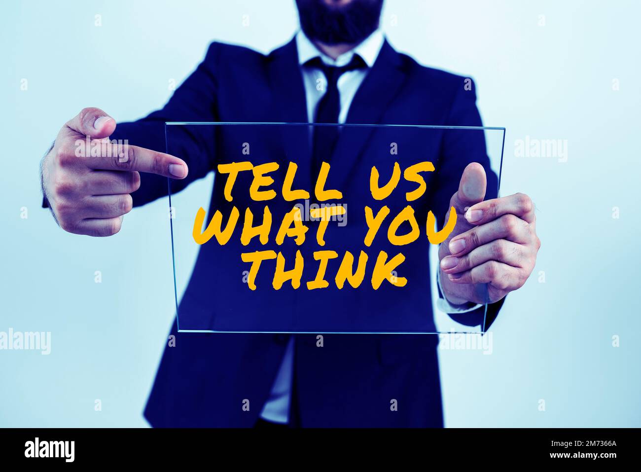 Conceptual display Tell Us What You Think. Word Written on Express your ...