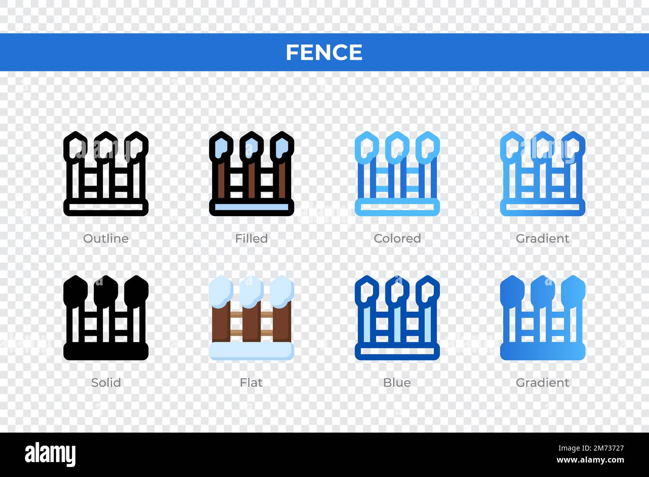 Fence icons in different style. Fence icons set. Holiday symbol ...