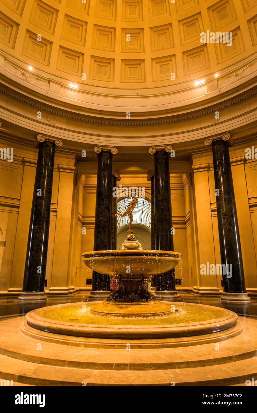 The Mercury Fountain in the Rotunda of the Neoclassical interior of the ...