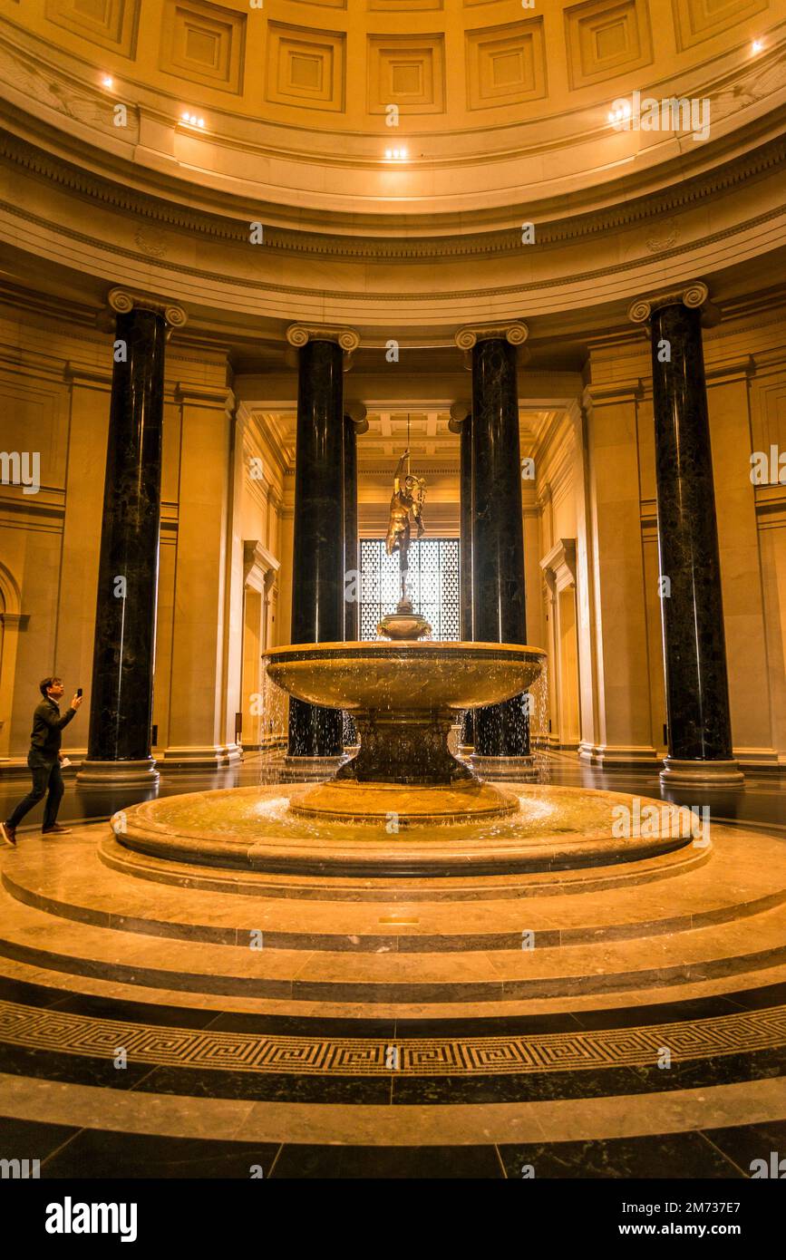 The Mercury Fountain in the Rotunda of the Neoclassical interior of the ...