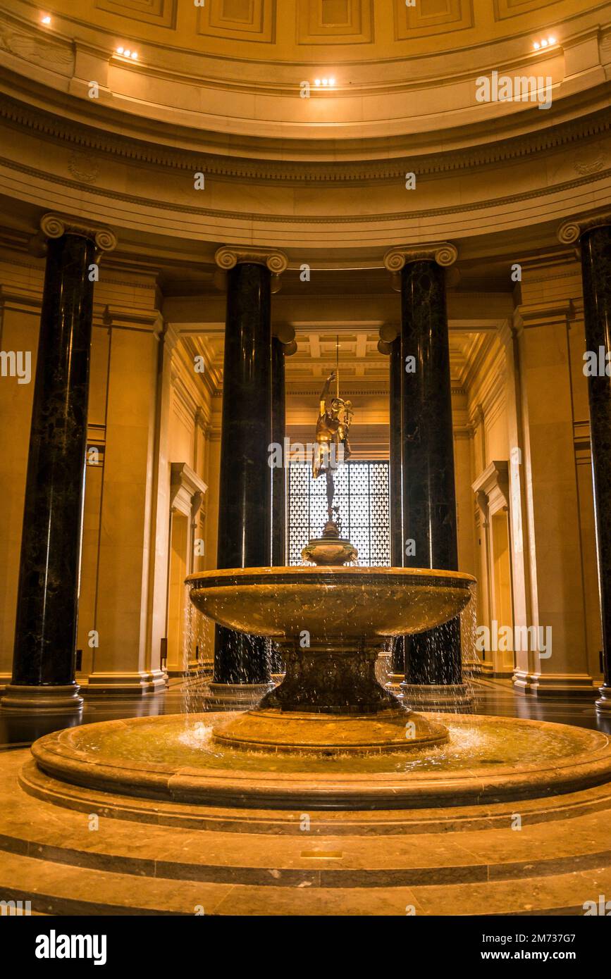 The Mercury Fountain in the Rotunda of the Neoclassical interior of the ...