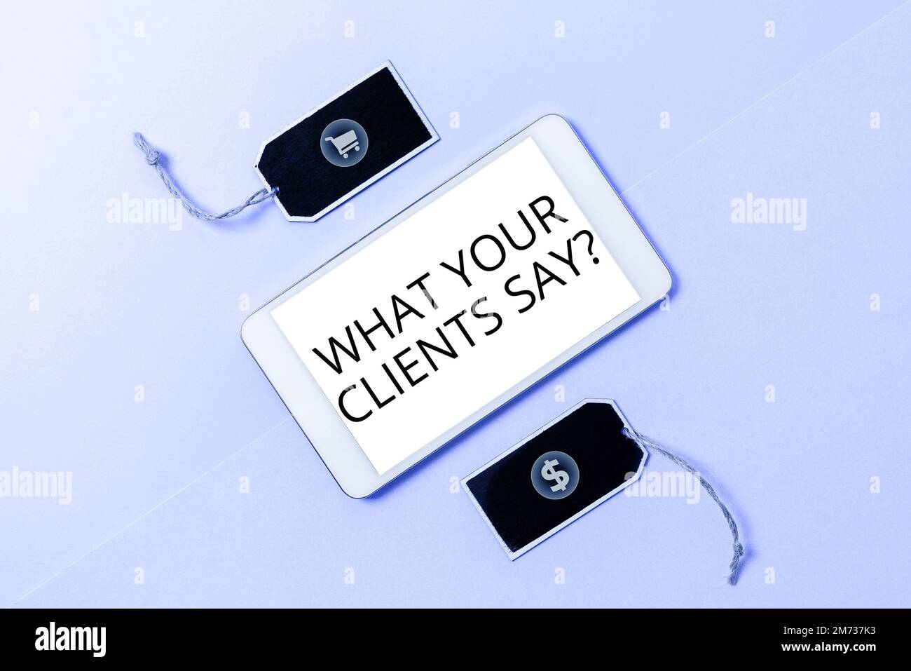Conceptual caption What Your Clients Say. Business idea expression of ...