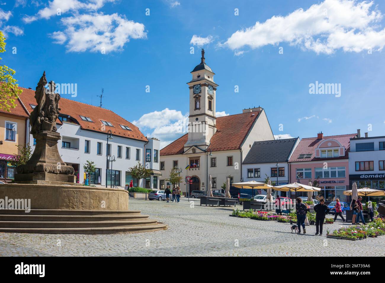 Masarykovo square and the town hall in zlinsky hi-res stock photography ...
