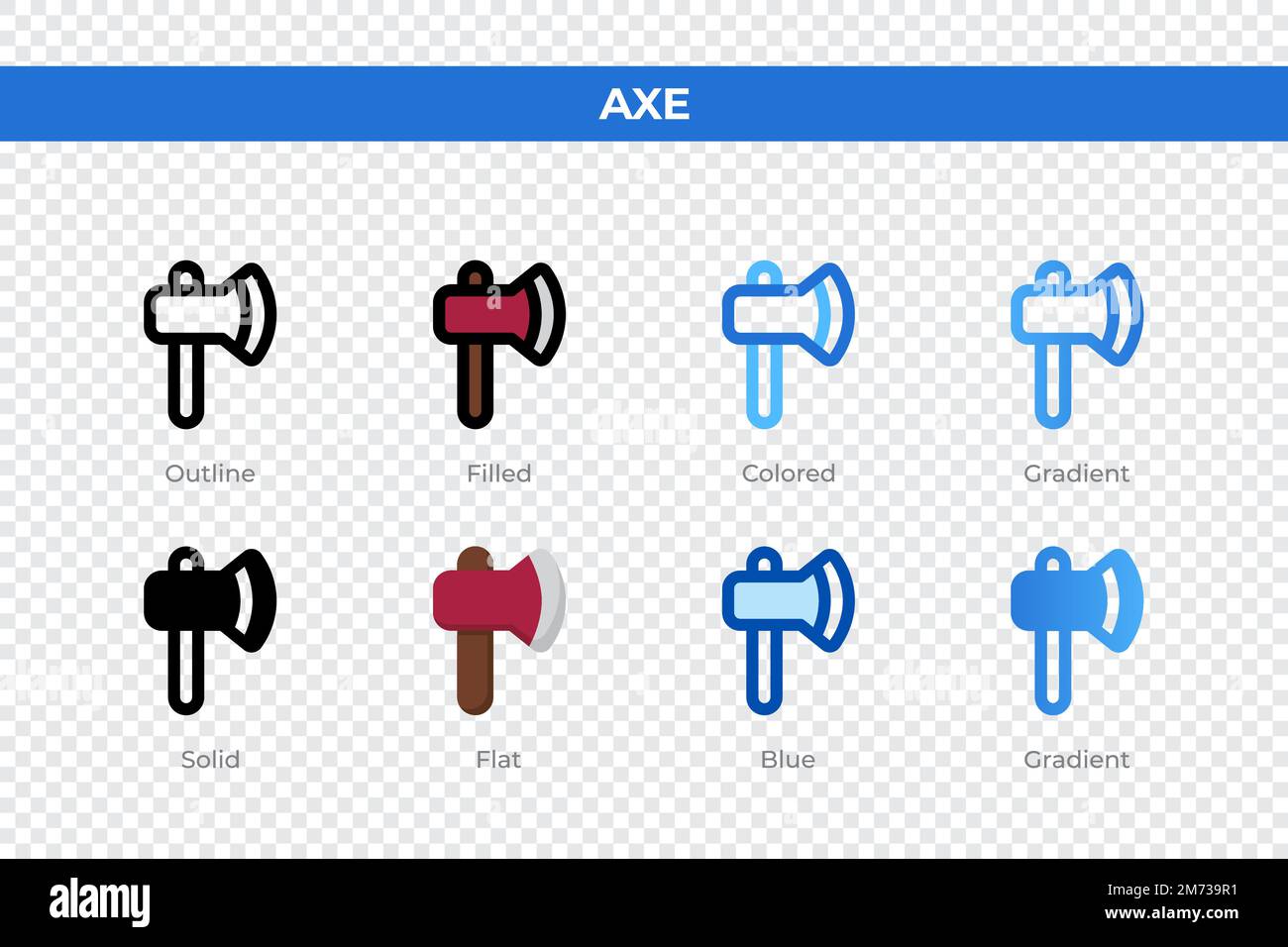 Axe icons in different style. Axe icons set. Holiday symbol. Different ...