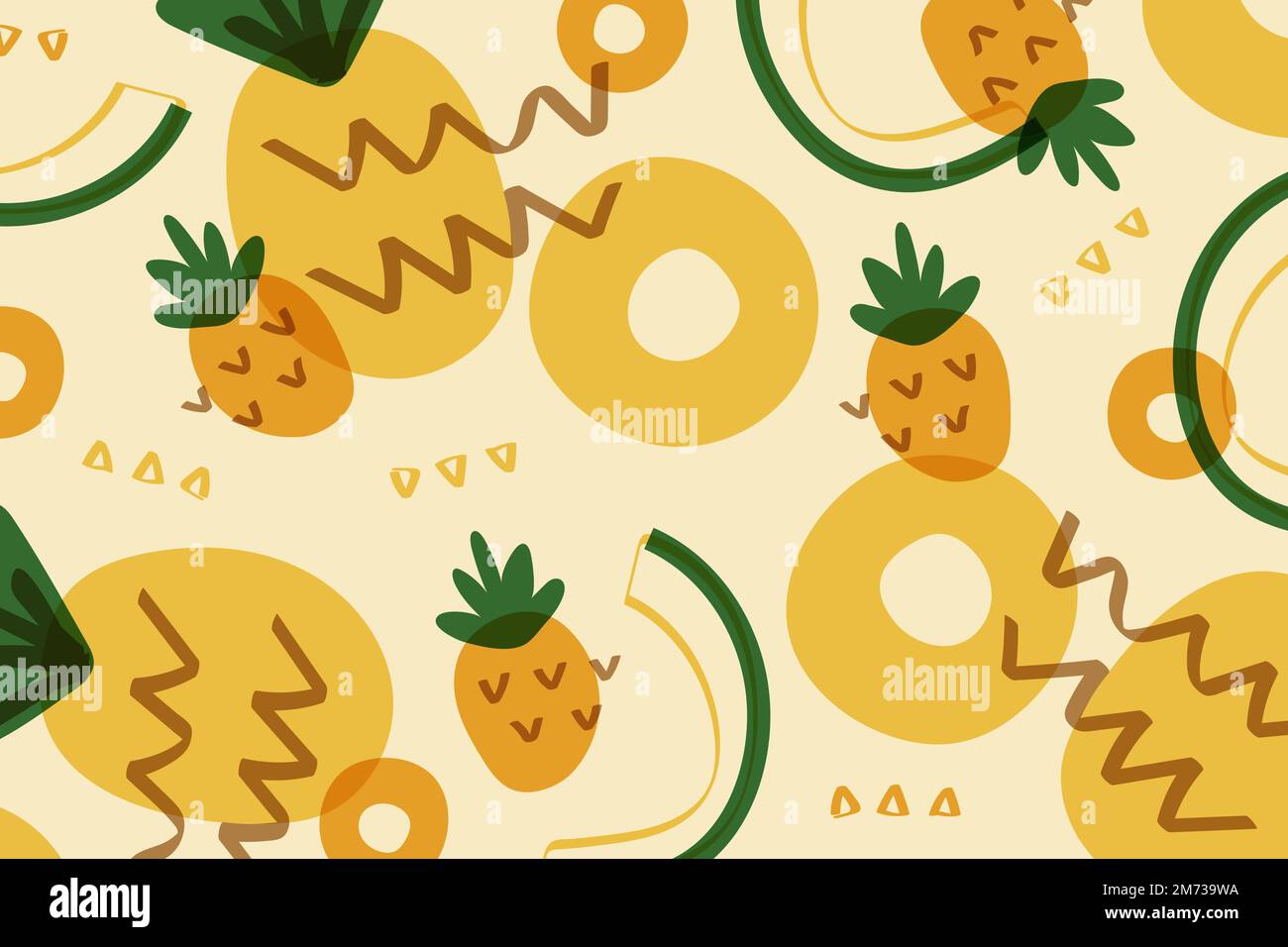 Tropical pineapple fruit pattern vector Stock Vector Image & Art - Alamy