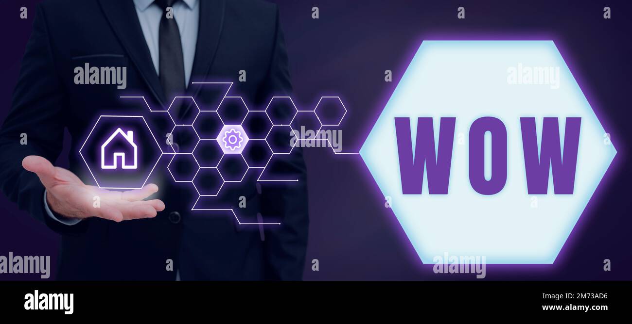 Inspiration showing sign Wow. Concept meaning Expressing astonishment ...