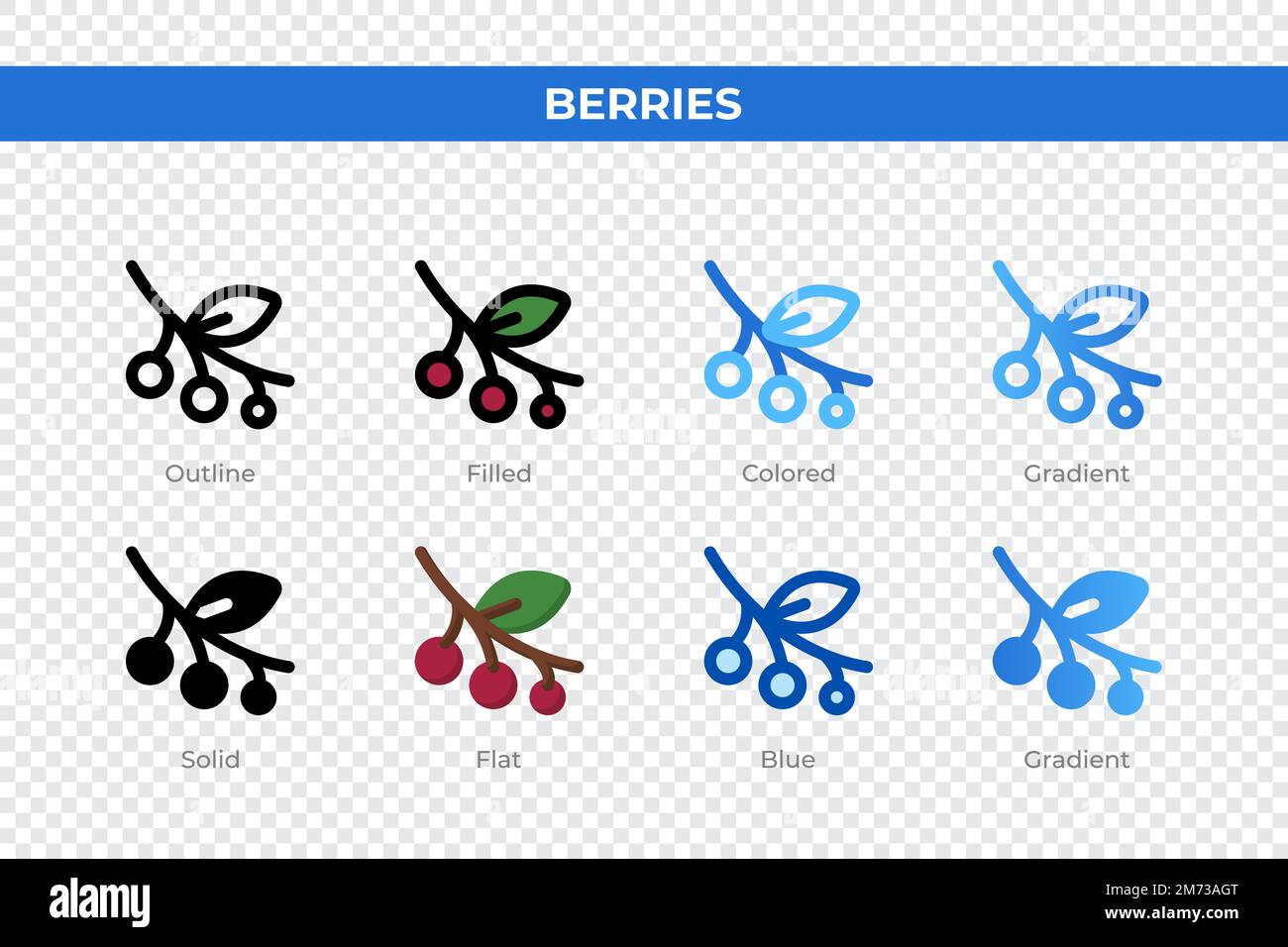 Berries icons in different style. Berries icons set. Holiday symbol ...