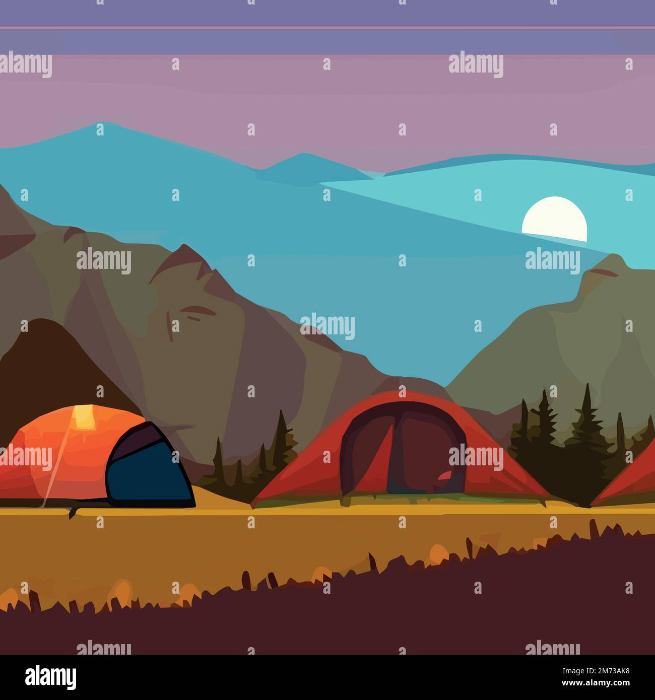 Camping family lake Stock Vector Images - Alamy
