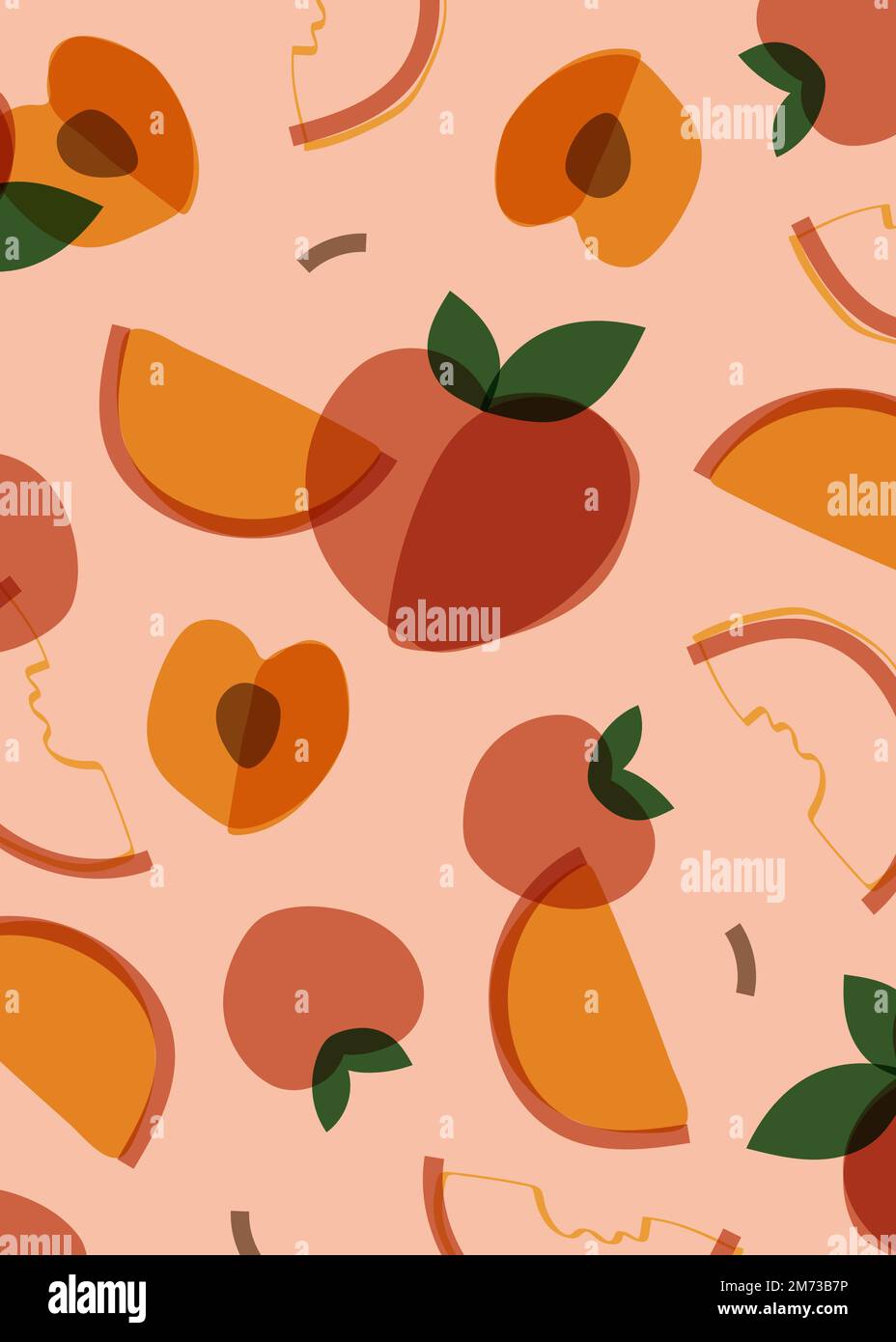 Peach fruit pattern Stock Vector Images - Alamy
