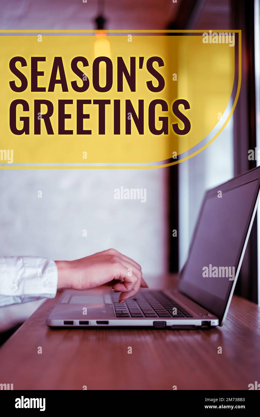 Conceptual display Season's Greetings. Word for Used as an expression ...