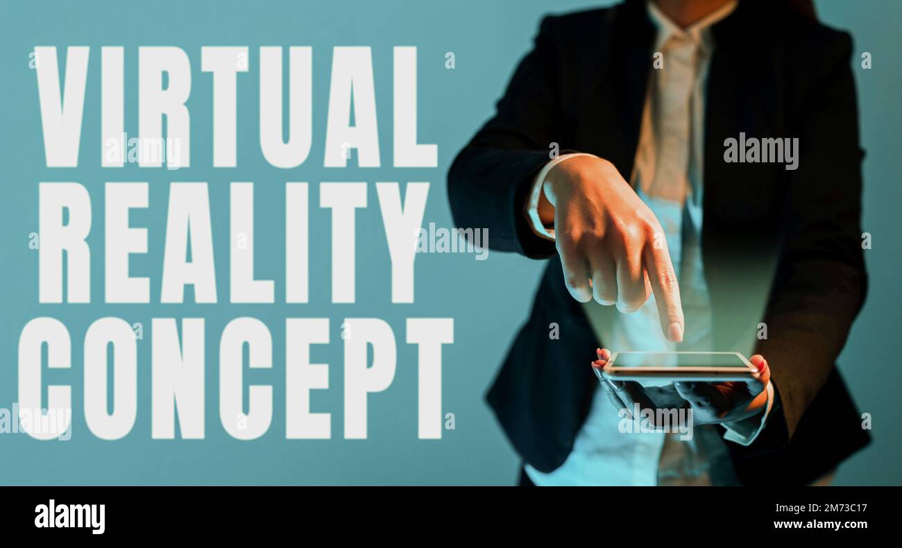 Hand writing sign Virtual Reality Concept. Internet Concept 3d ...