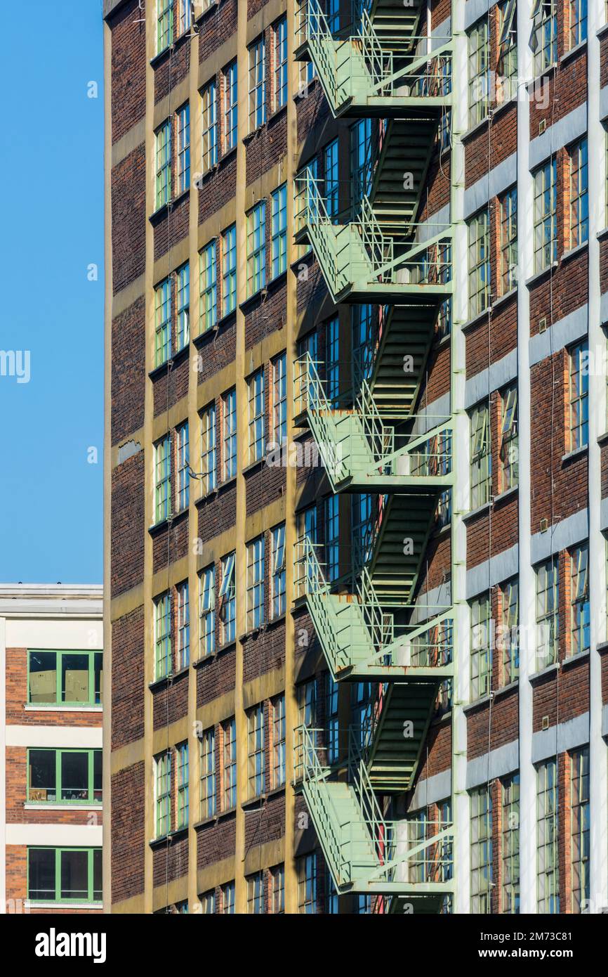 Zlin: houses of former Bata Shoes factory, fire escape in , Zlinsky ...