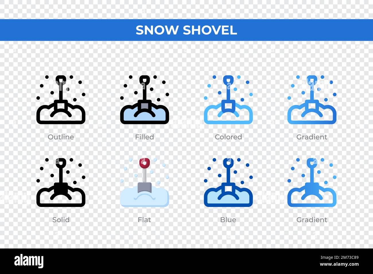 Snow shovel icons in different style. Snow shovel icons set. Holiday ...