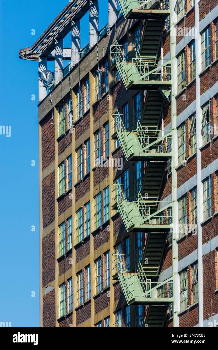 Zlin: houses of former Bata Shoes factory, fire escape in , Zlinsky ...