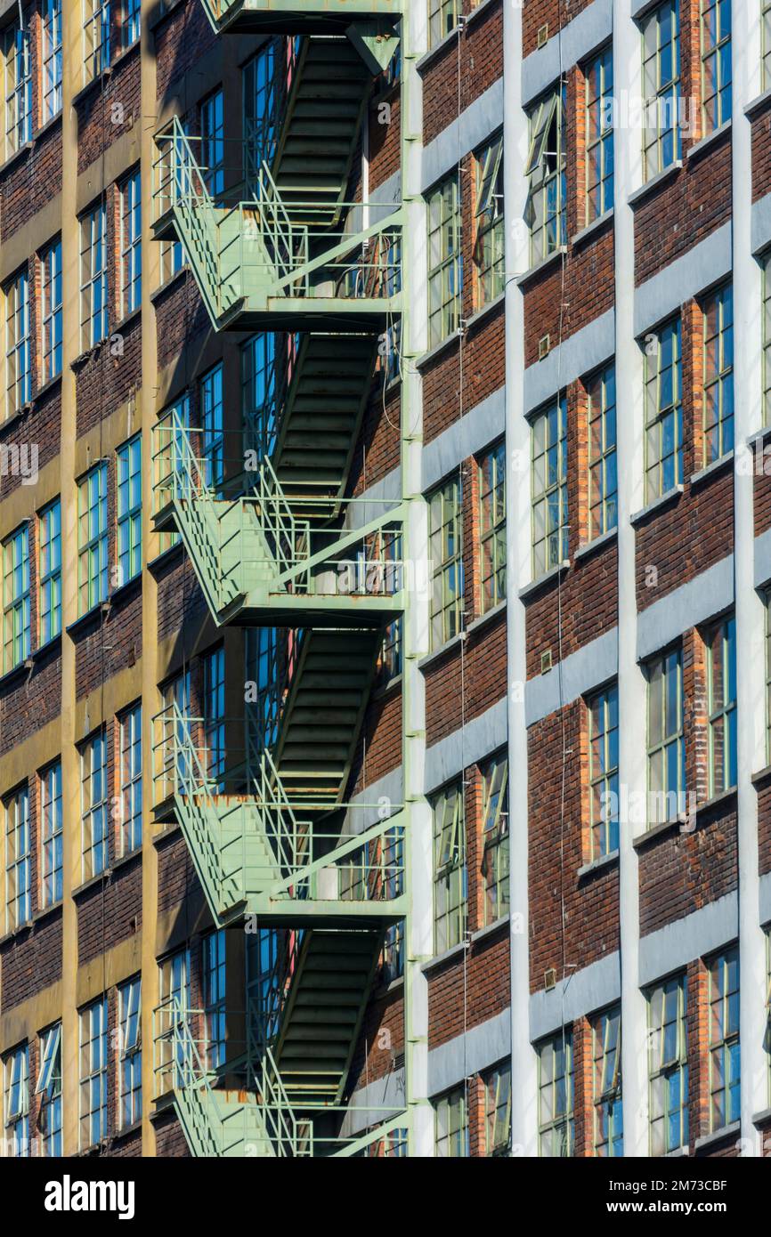 Zlin: houses of former Bata Shoes factory, fire escape in , Zlinsky ...