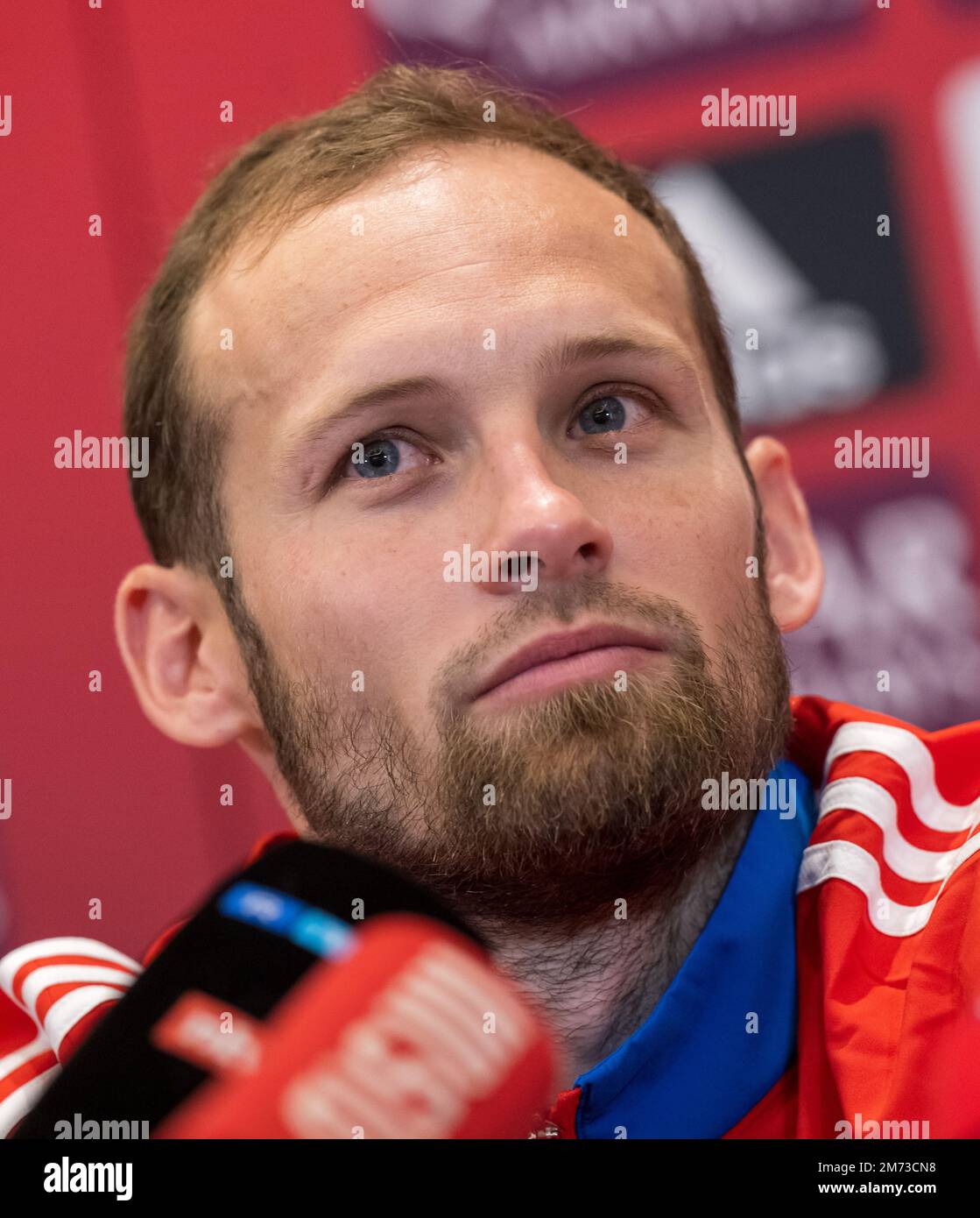 Doha, Qatar. 07th Jan, 2023. Munich's new signing Daley Blind attends ...