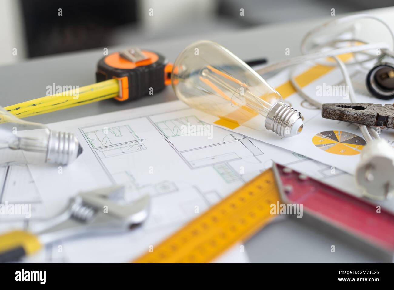 plan design sketchy and instruments Stock Photo - Alamy