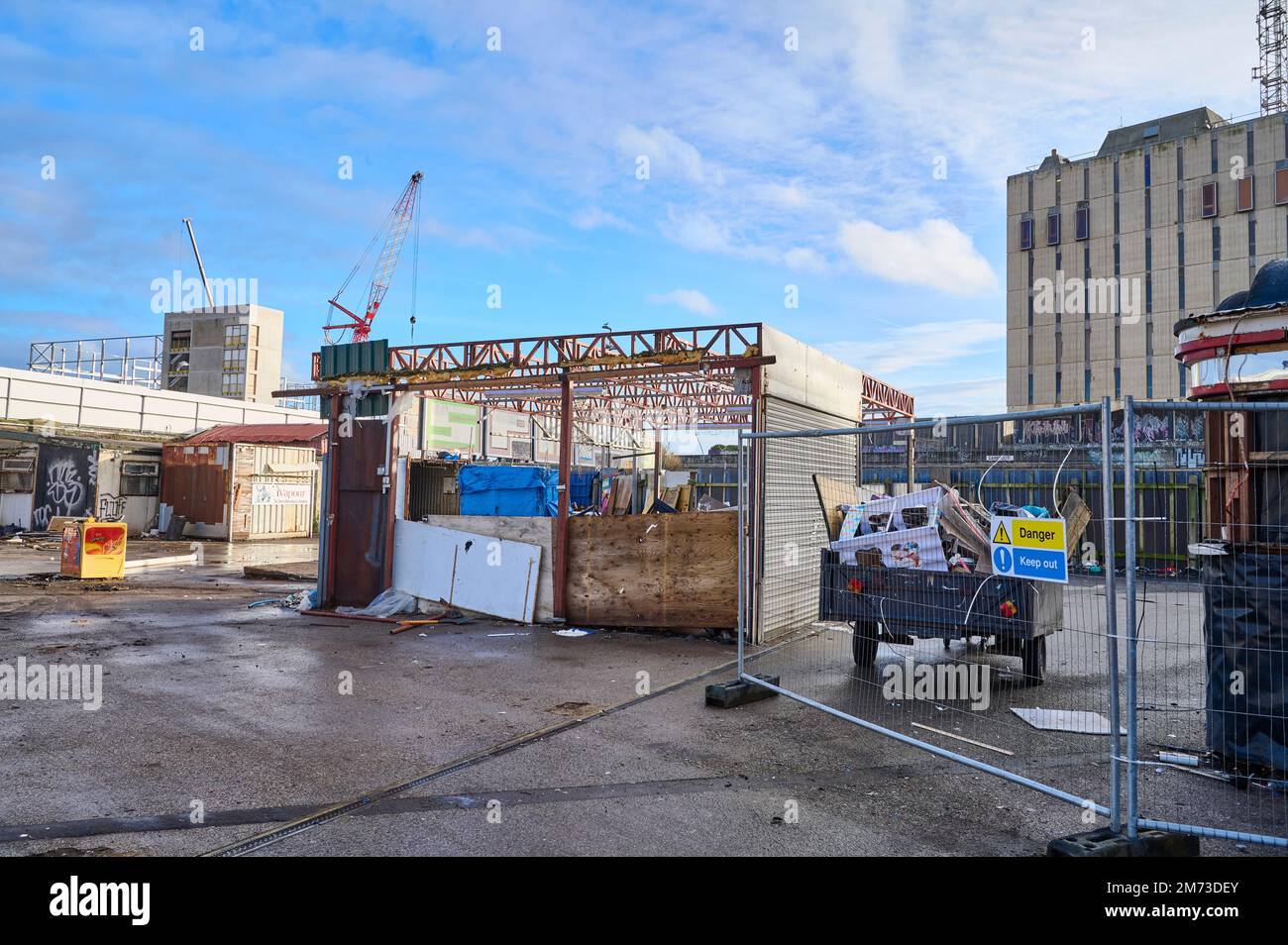 Demolition of the old Bonny Street market in Blackpool to make way for ...